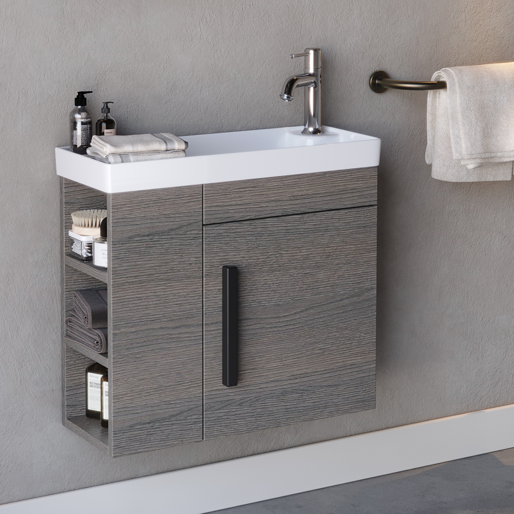 Σετ Πάγκου SAHRA 60cm χρ.ANTHRACITE OAK S3BSAH060ANO 60x22x55cm ...